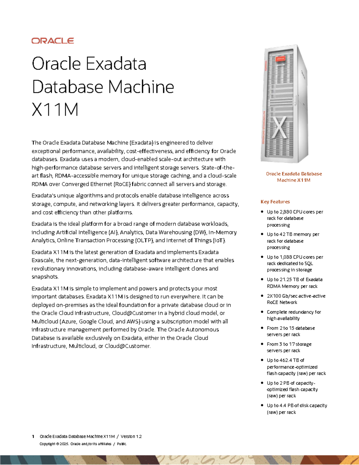 Oracle Exadata Database Machine X11M: Features & Benefits Overview - Studocu