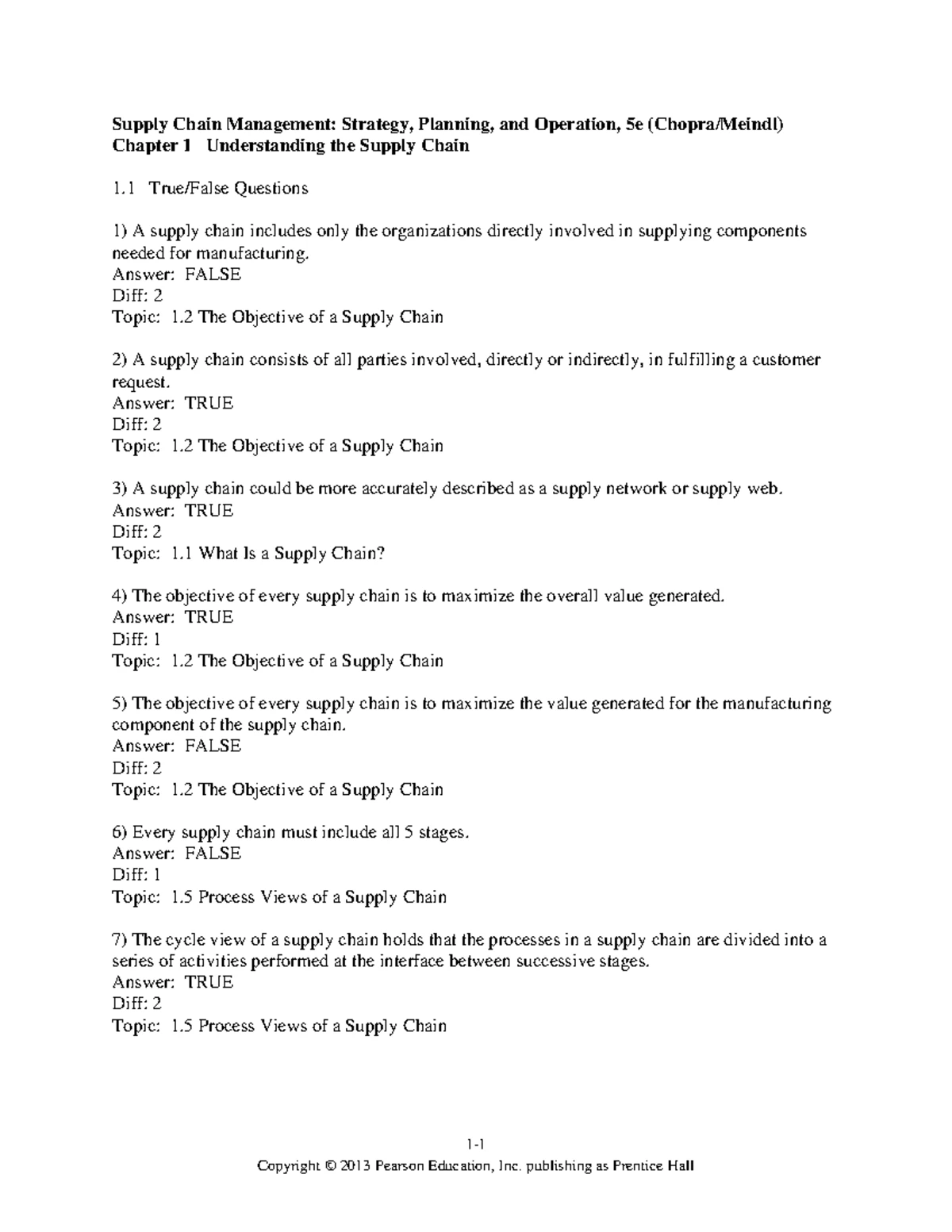 Chapter 8 Aggregate Planning in a Supply Chain - TEST BANK Review - Studocu
