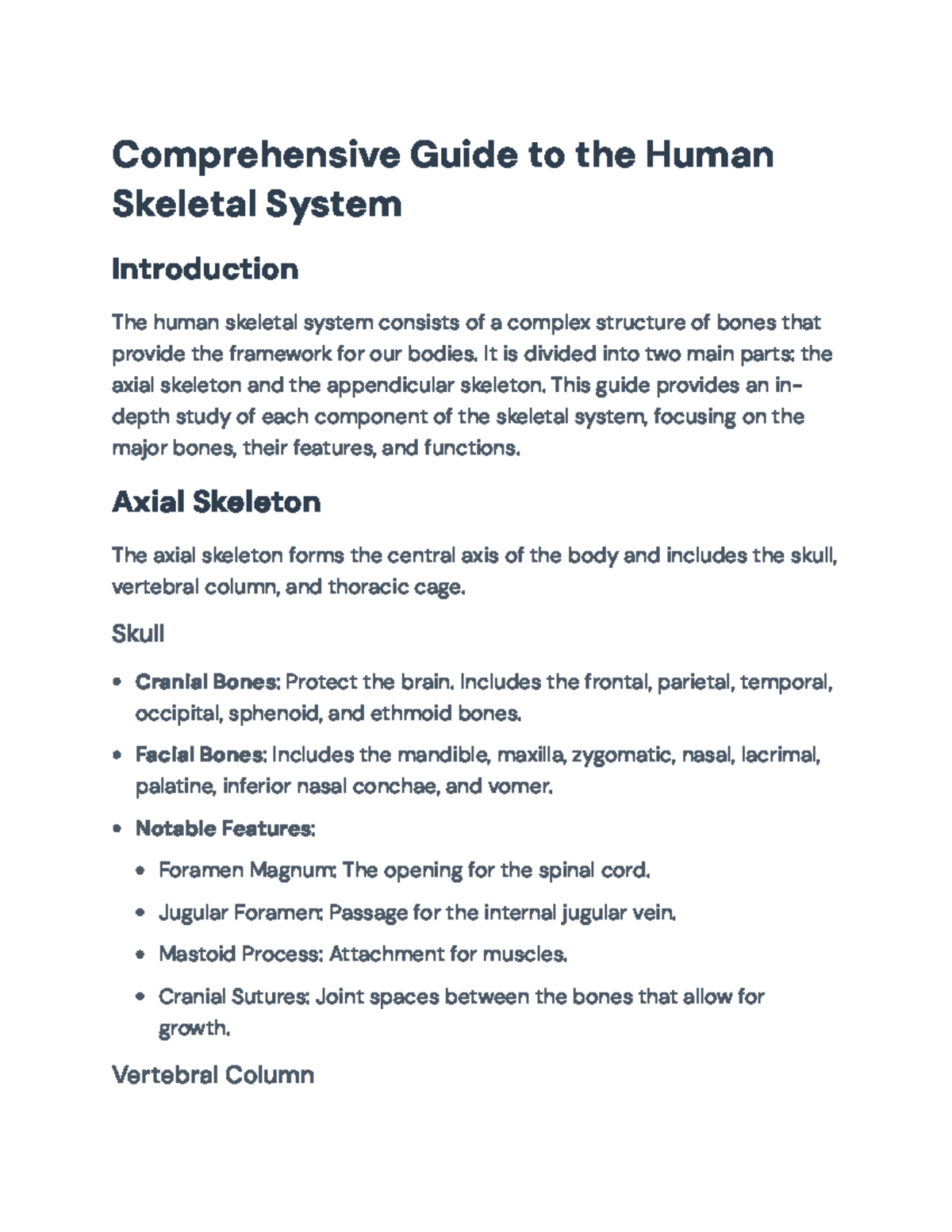 Comprehensive Guide on Human Skeletal System Anatomy and Function ...
