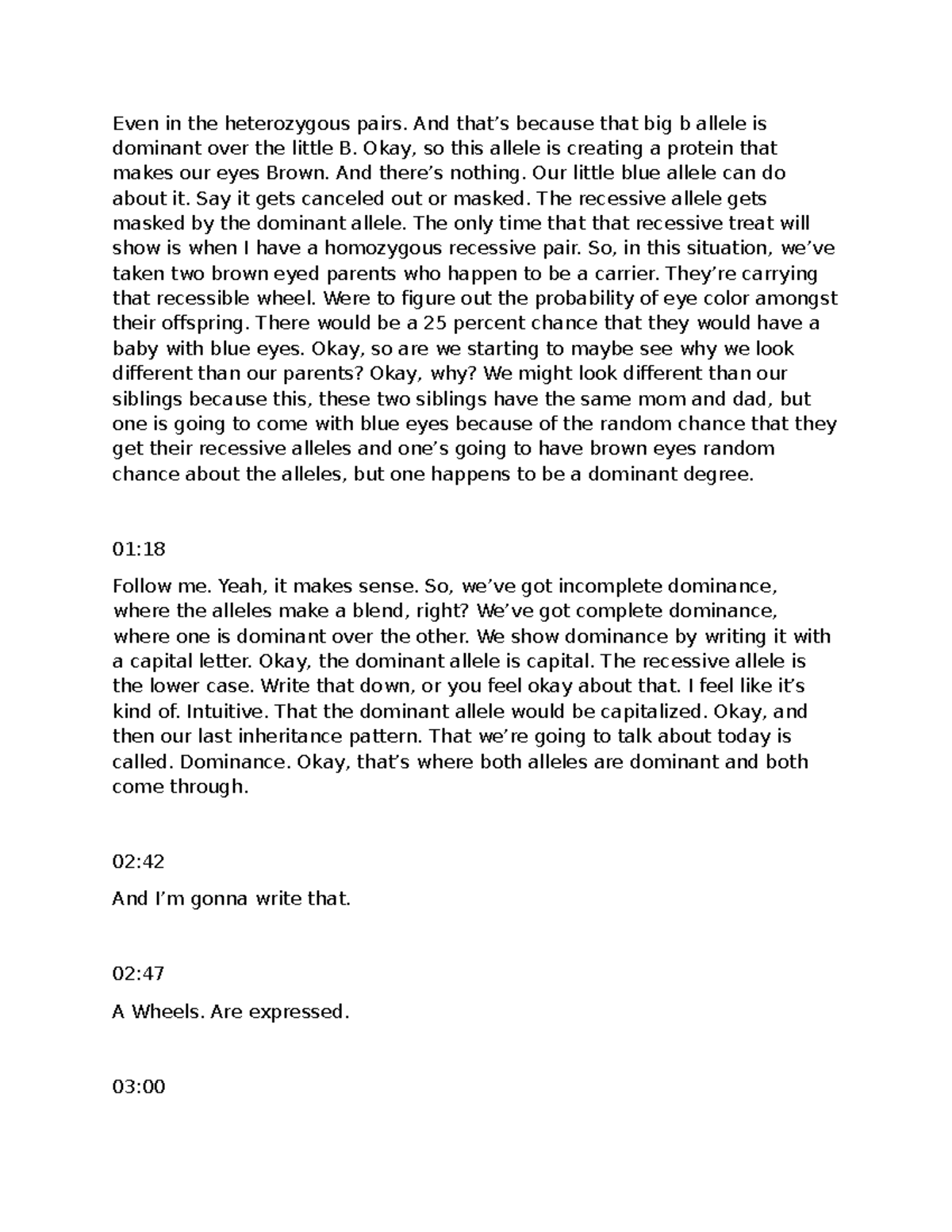 Genetic Concepts: Inheritance Patterns & Eye Color Probability Analysis ...