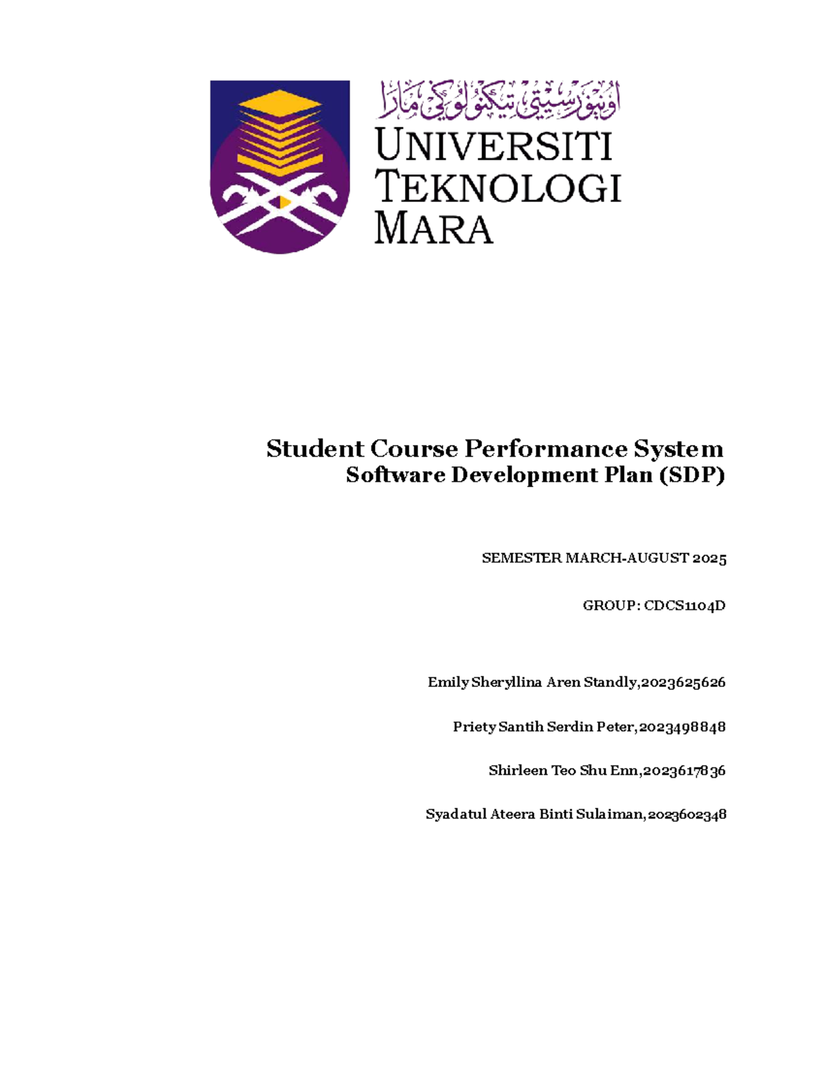 EduTrack: Student Course Performance System SDP (ISP250) Development ...
