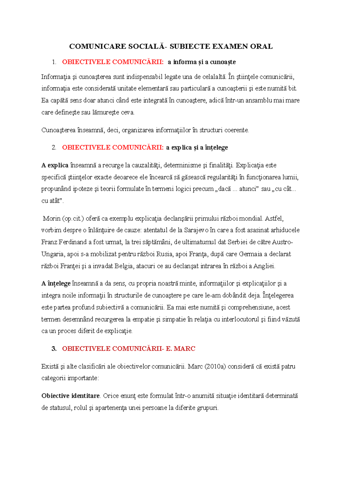 Curs Comunicare Sociala - COMUNICARE SOCIALĂ- SUBIECTE EXAMEN ORAL ...