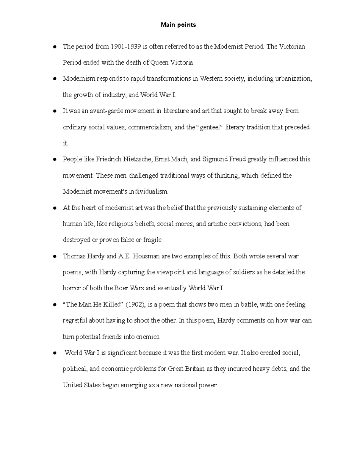 British Modernism Notes: Key Concepts and Influential Figures - Studocu