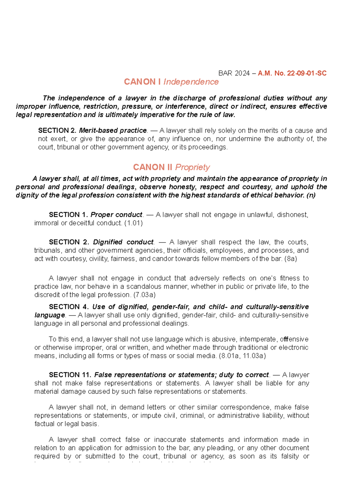 2024 BAR - CPRA Exam Notes: Ethical Standards & Professional Conduct ...