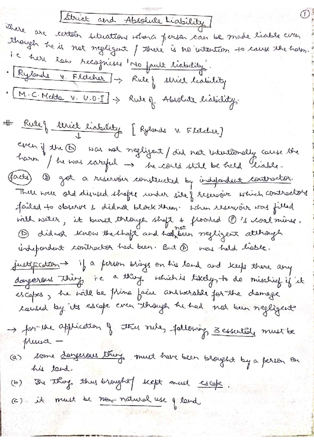Strict and Absolute Liability: Key Cases and Principles - Studocu