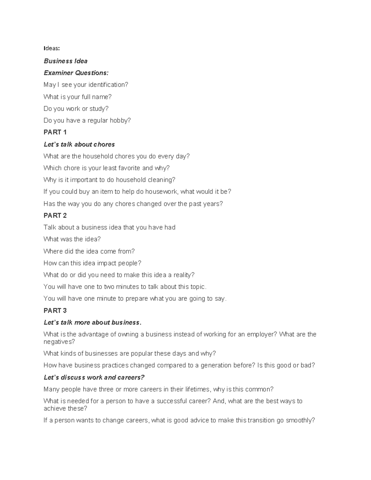 Business Idea & Home Rule Examiner Questions: Insights & Discussions ...