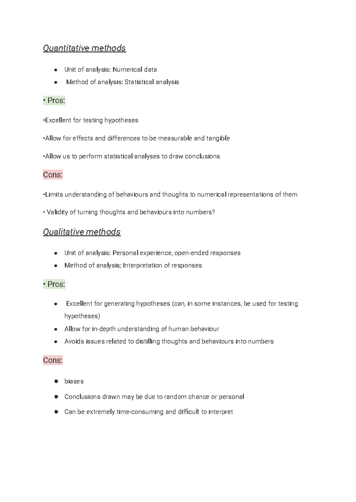 Unit 1.2: Intro to Research Methods - Qualitative vs Quantitative ...