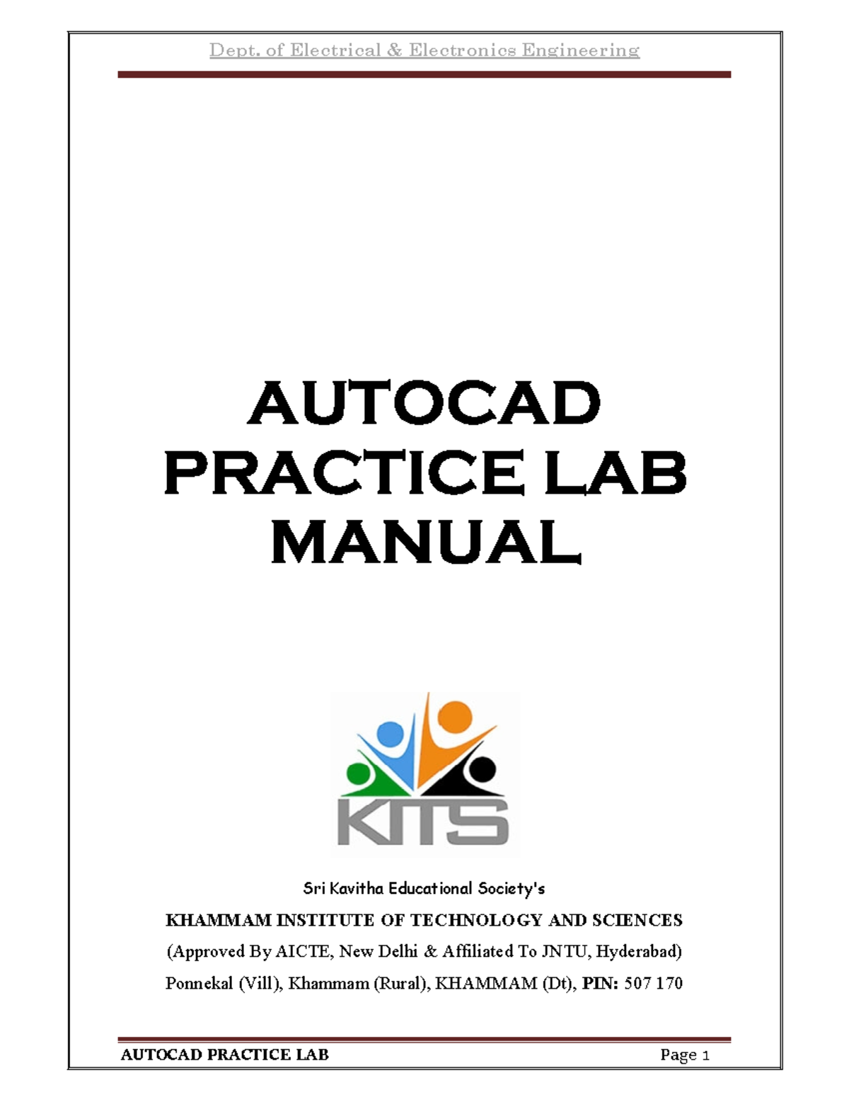 Manual-Auto-CAD - Auto CAD Manual - AUTOCAD PRACTICE LAB MANUAL Sri ...