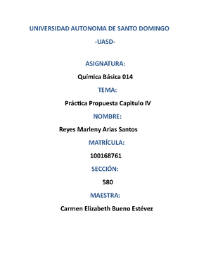 Practica 2 Quimica Teoria Química Básica Uasd Studocu