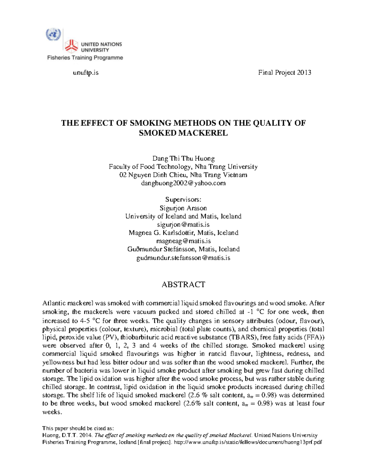 Huong 13prf - Final Project on Smoking Methods for Mackerel Quality ...