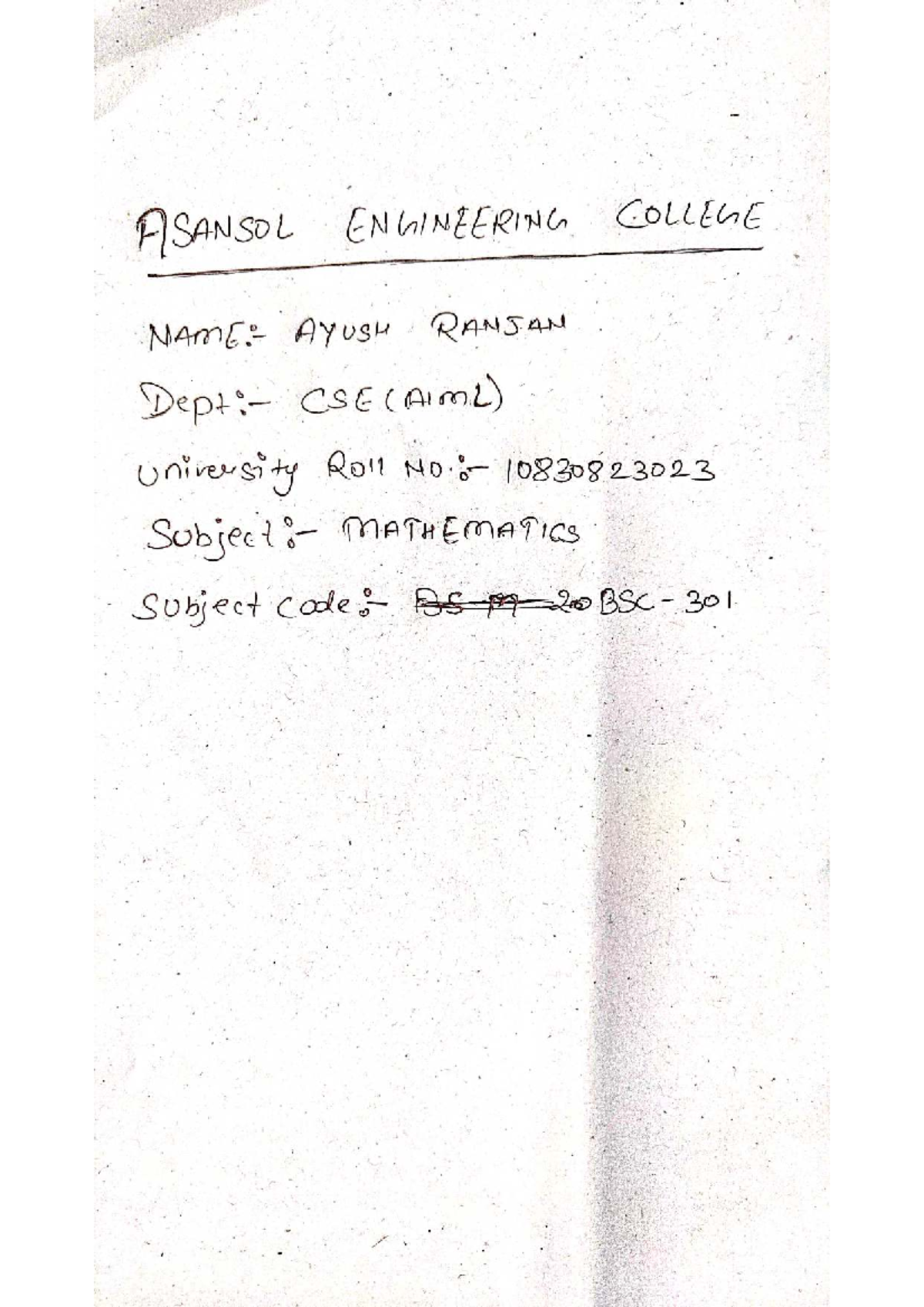 MATHEMATICS BS (SE(AIML)) - Vector Space R³ Basis Analysis - Studocu