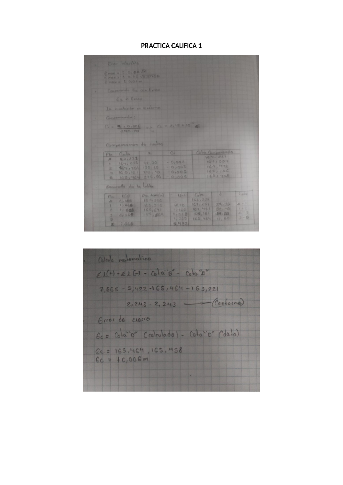 Practica Califica 1 Topografia - Topografía - PRACTICA CALIFICA - Studocu