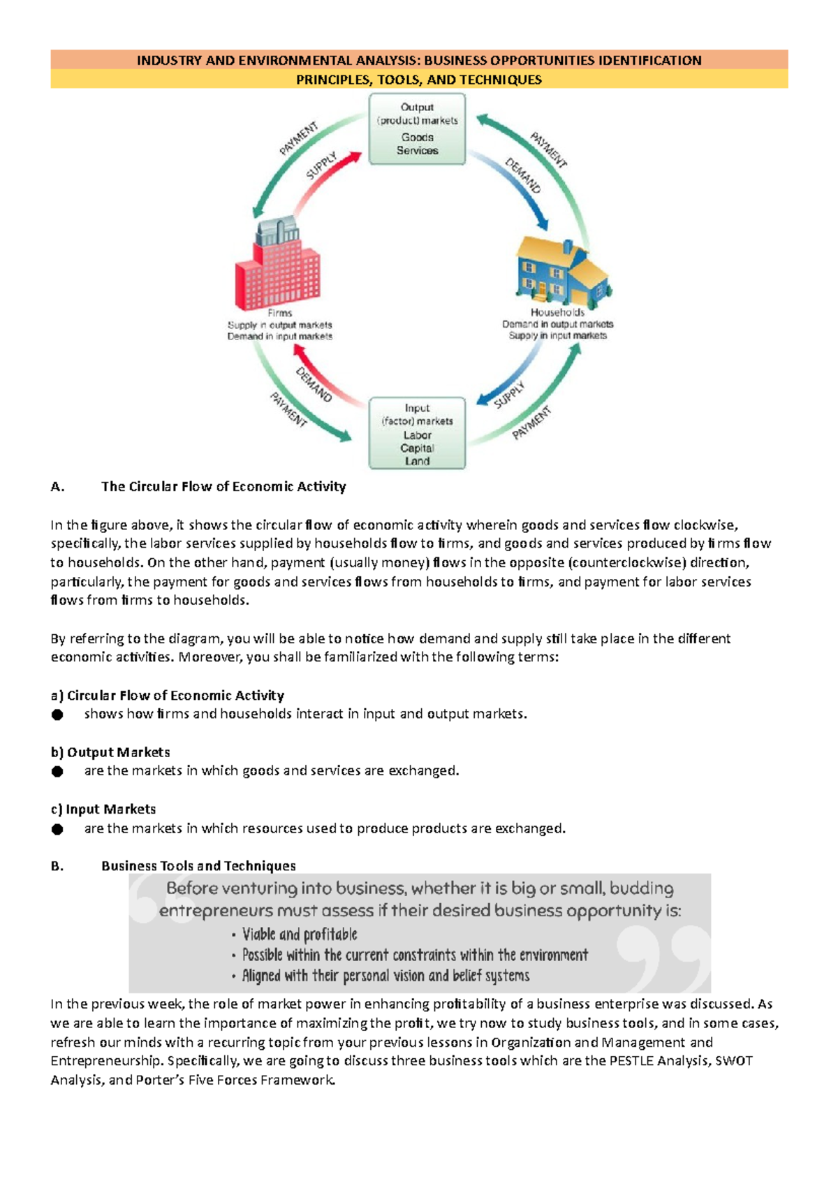 Applied Economics WEEK 2 - INDUSTRY AND ENVIRONMENTAL ANALYSIS ...