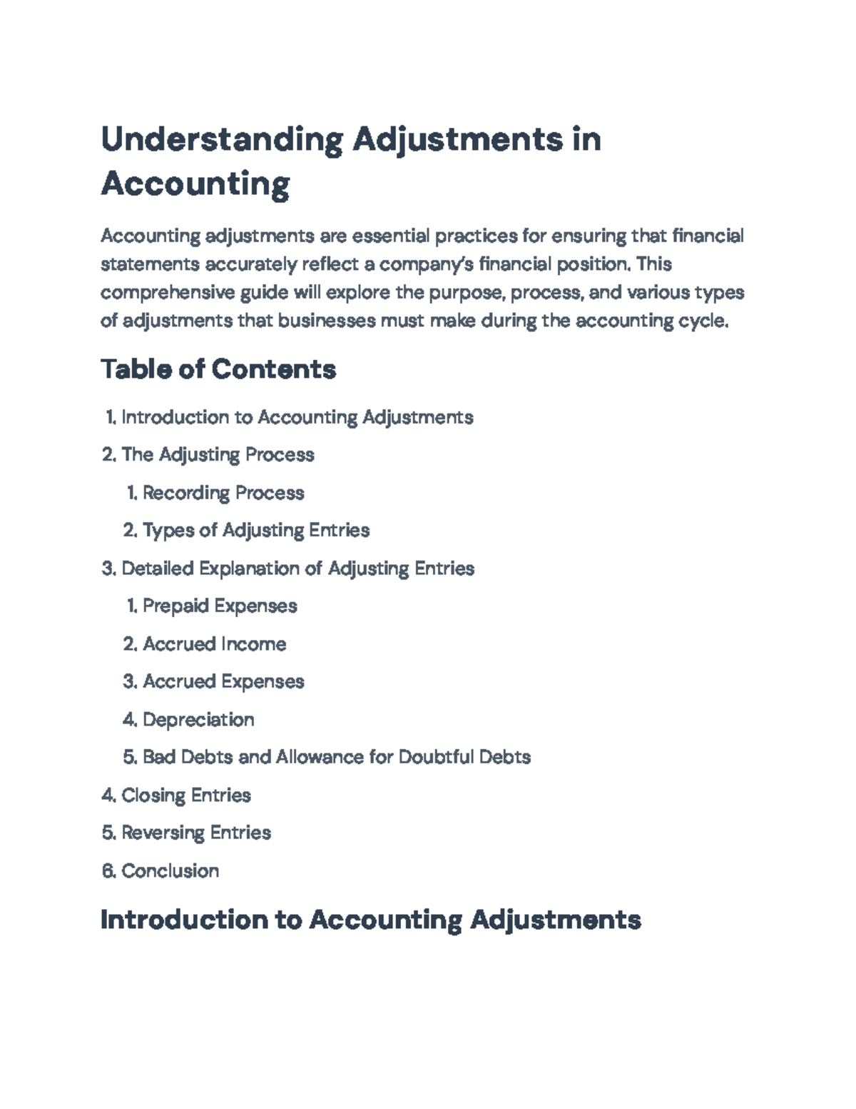 A Comprehensive Guide to Accounting Adjustments: Key Concepts ...