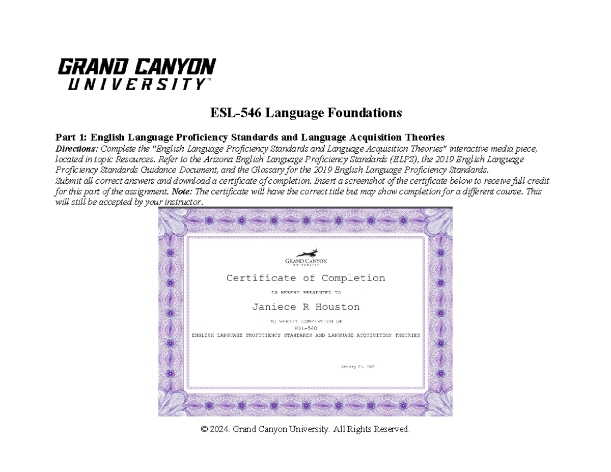 Janiece Houston ESL-546-RS-T3-Language Foundations - ESL-546 Language Foundations Part 1 ...