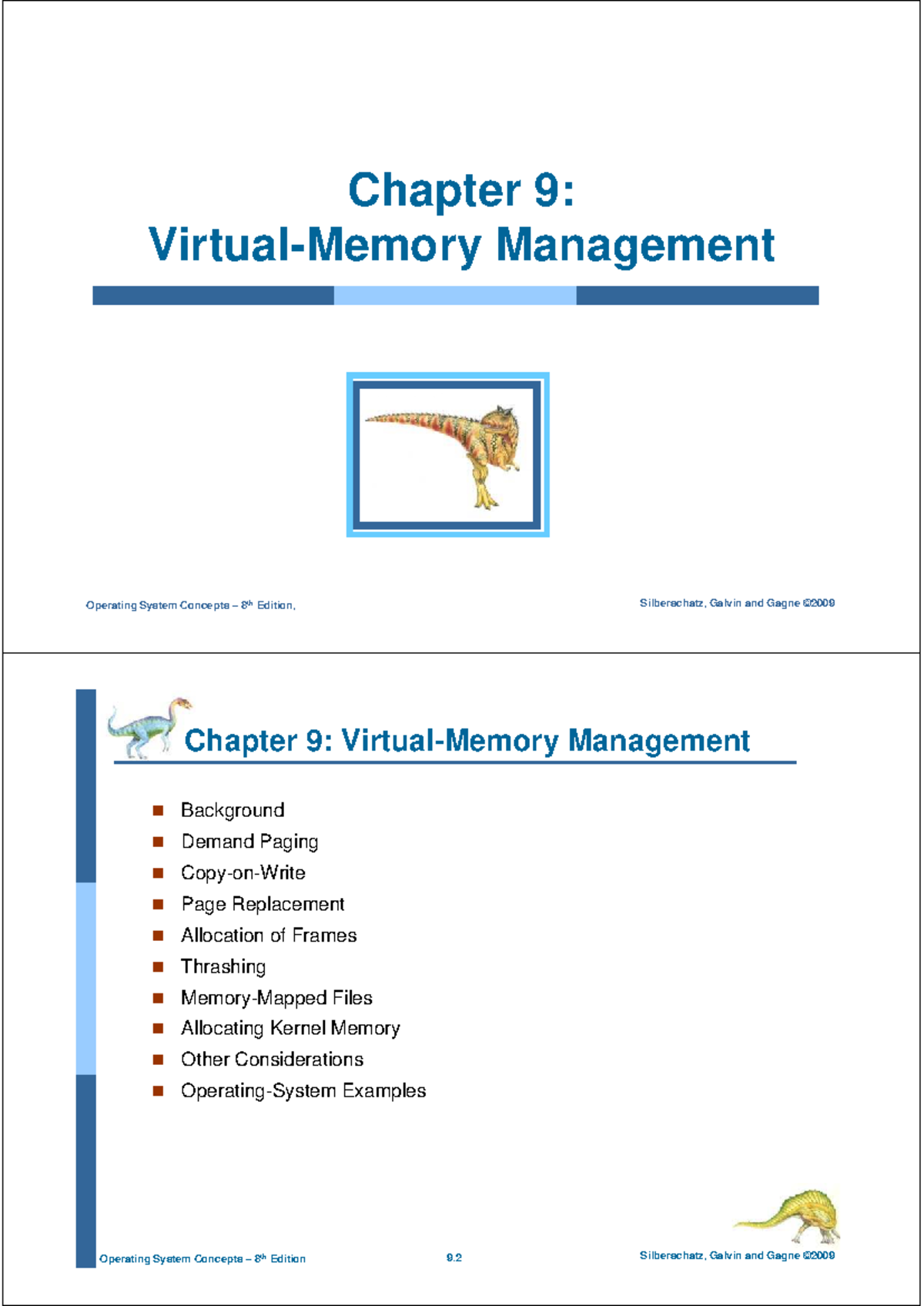 Ch09: Virtual Memory Management in Operating Systems Concepts - Studocu