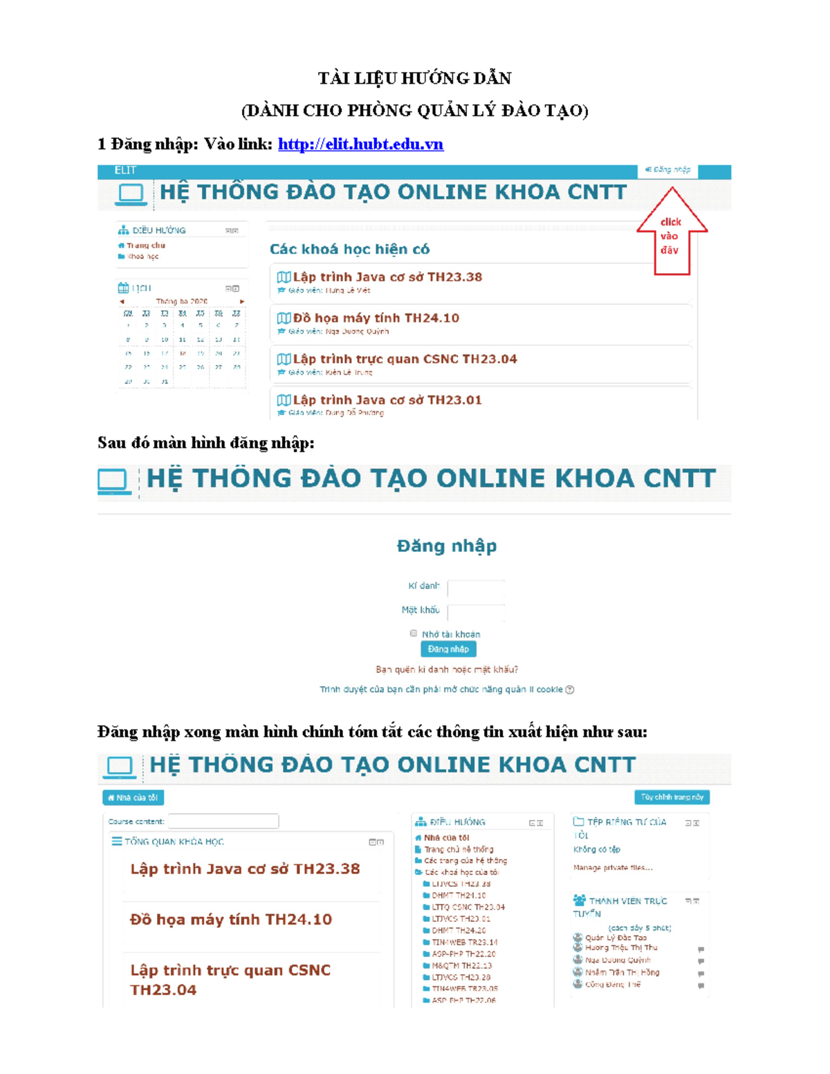 TÀI LIỆU HƯỚNG DẪN qldt - TÀI LIỆU HƯỚNG DẪN (DÀNH CHO PHÒNG QUẢN LÝ ĐÀO TẠO) 1 Đăng nhập: Vào ...