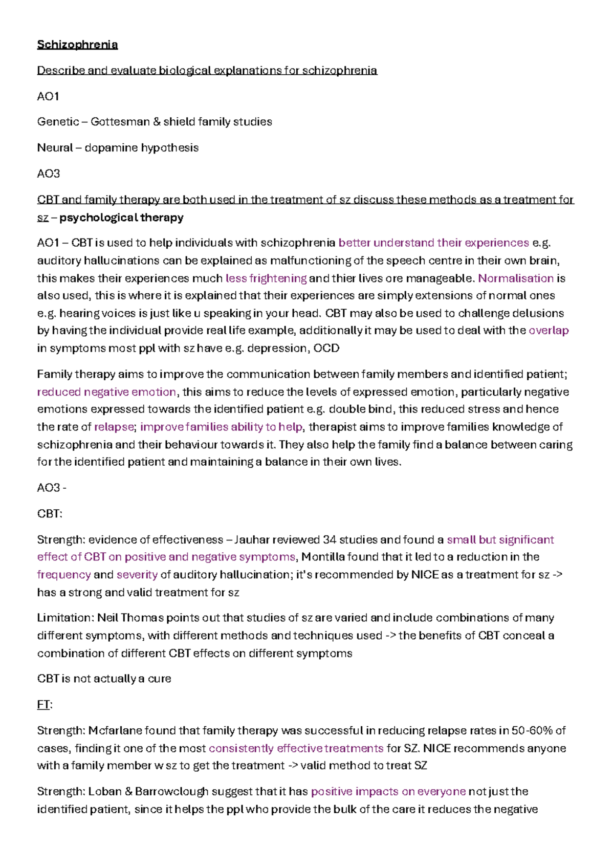 Psychology Paper 3 Essay Plans: Schizophrenia, Forensics, and Biases ...