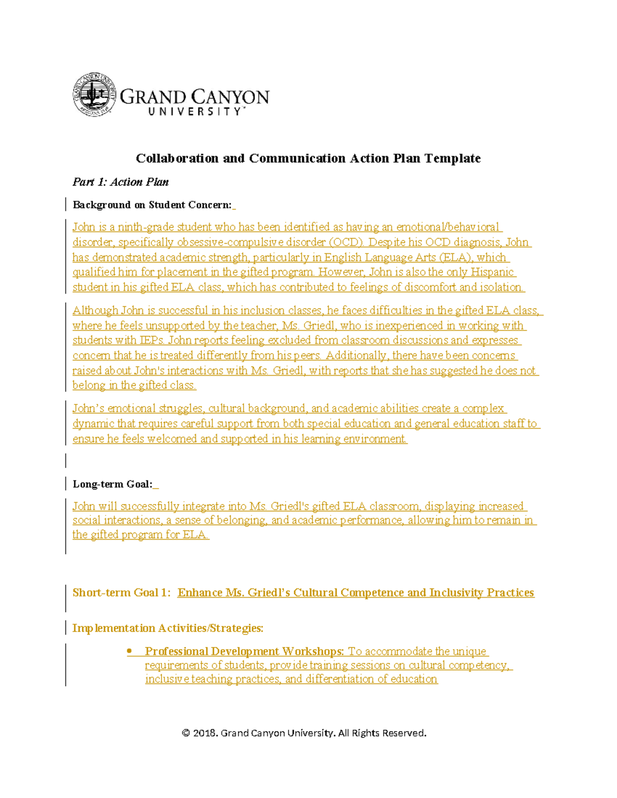 Collaboration and Communication Action Plan for SPD 521 - Studocu