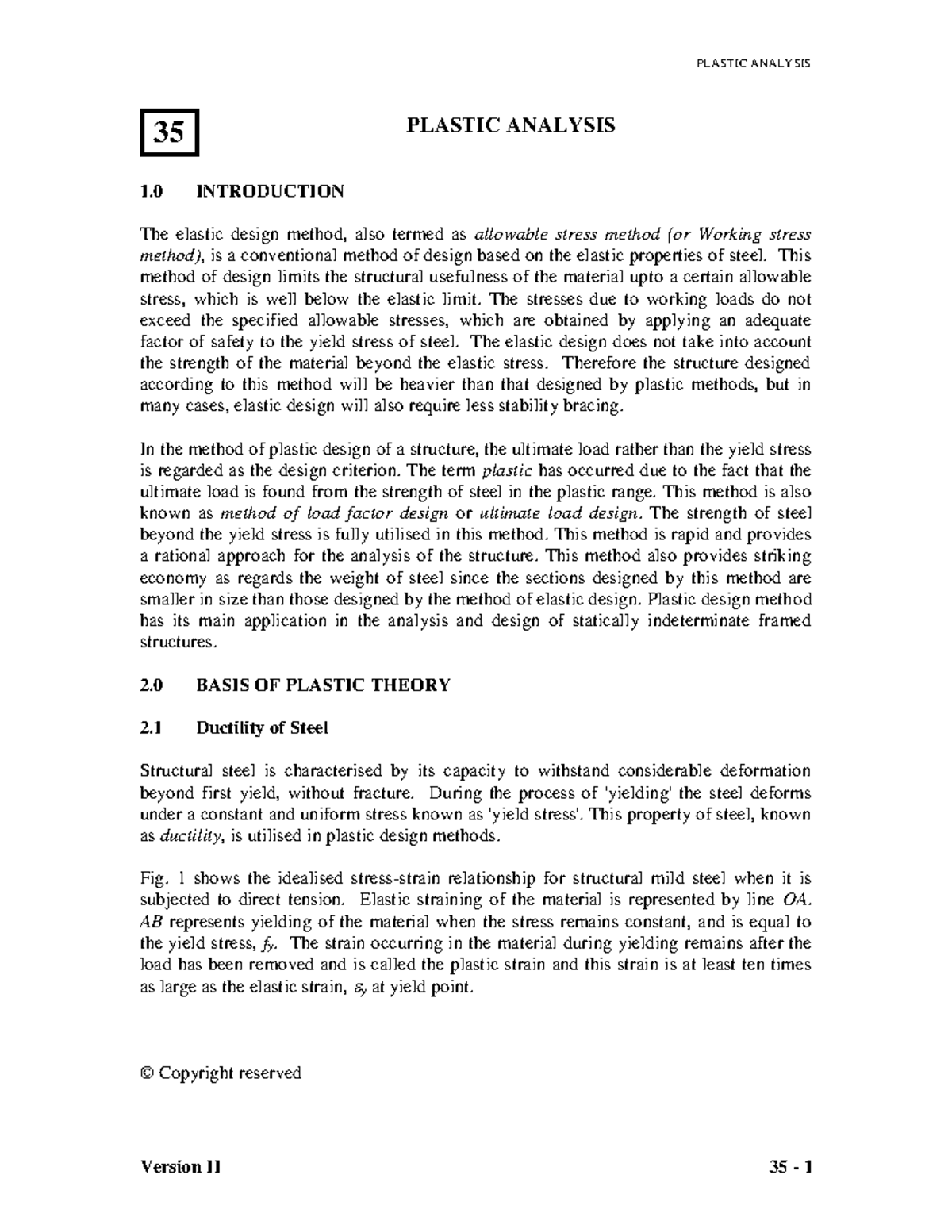 Chapter 35 - Plastic Analysis Notes - Studocu