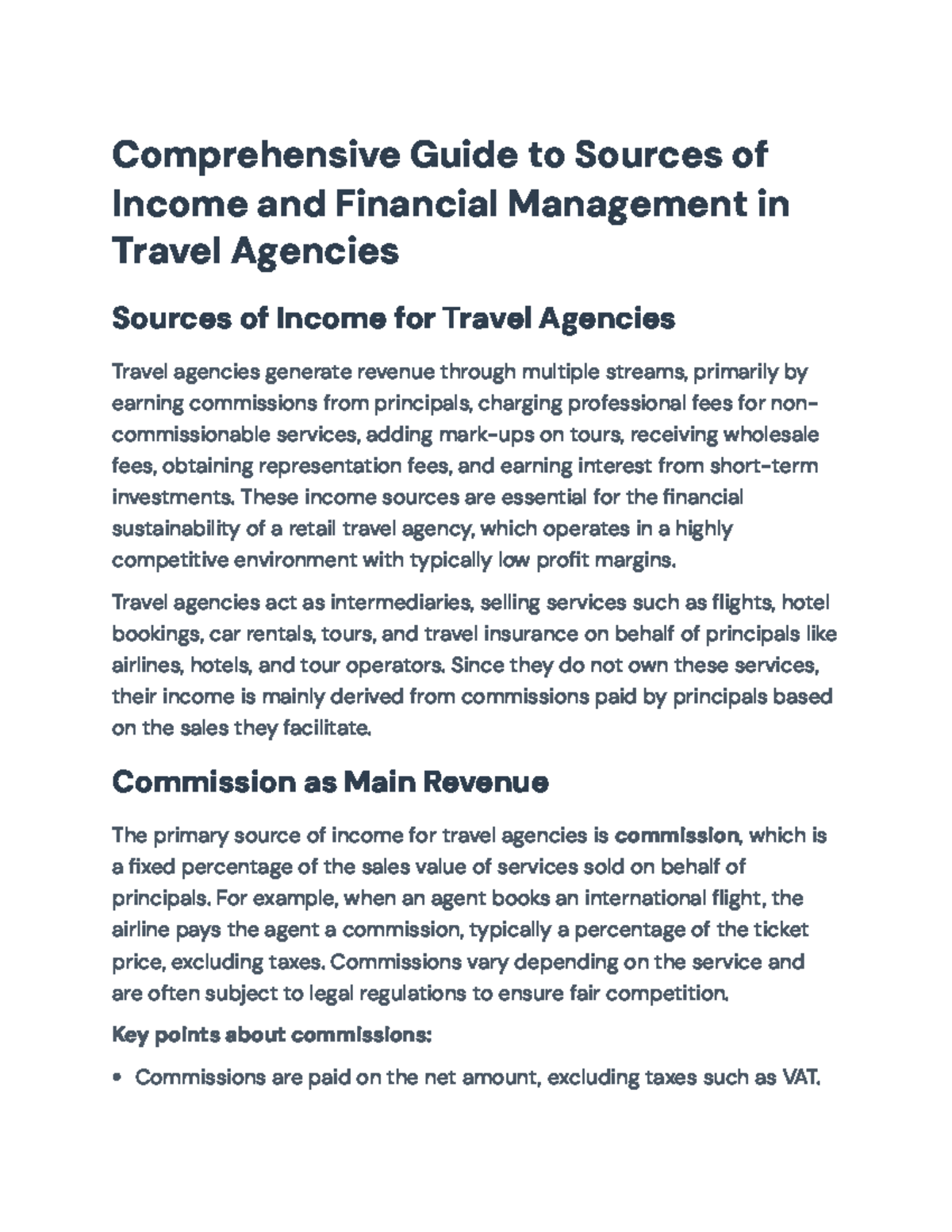 Comprehensive Guide to Travel Agency Income & Financial Management ...