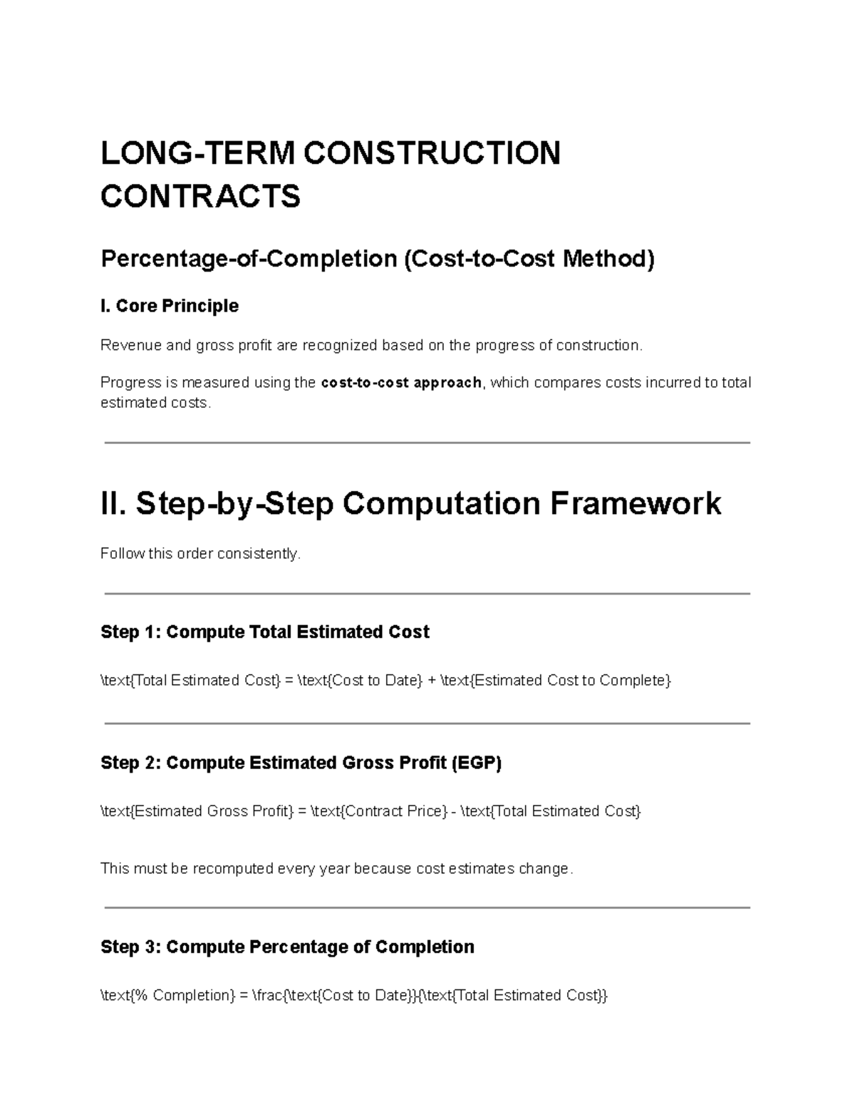 LONG-TERM Construction Contracts: Revenue Recognition & Profit ...