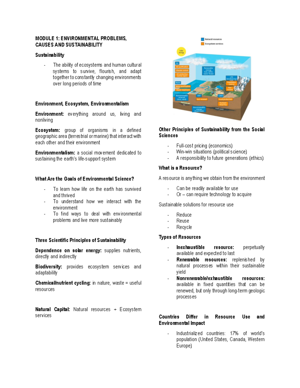 GEE 1 - Lecture Notes on Environmental Problems & Ecosystem Dynamics ...
