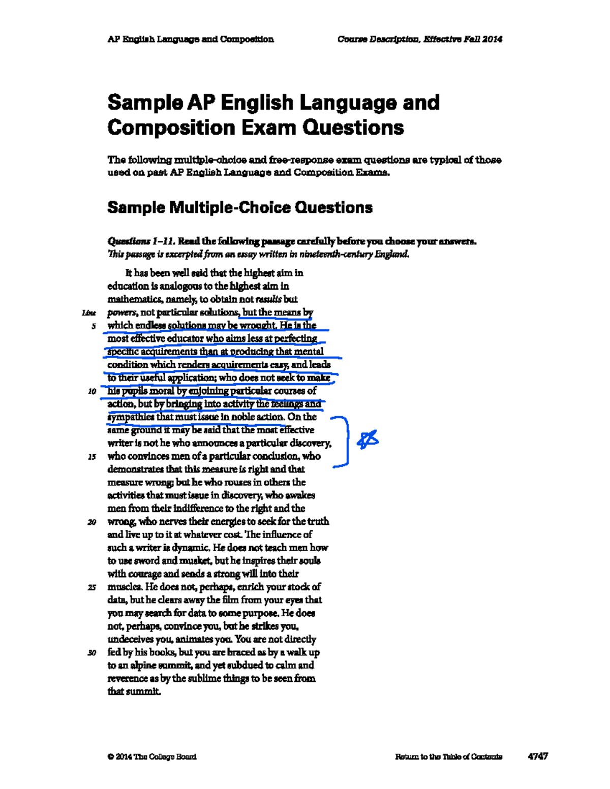 AP English Language and Composition Exam: Sample Questions & Course ...