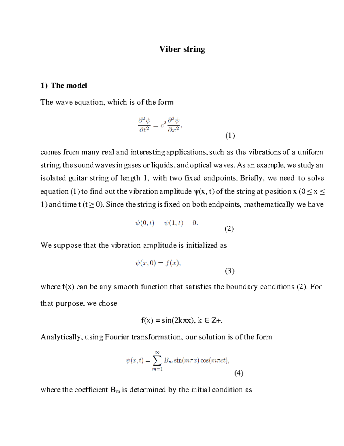 Physics 101: Vibrating String & Wave Equation Analysis - Studocu