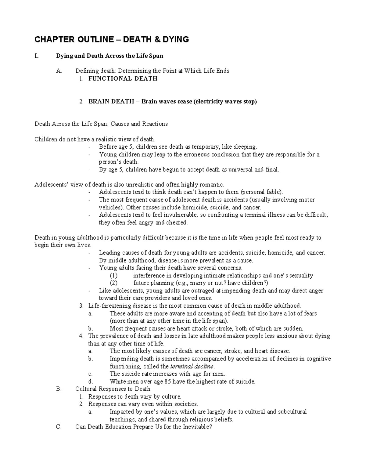 Ch.15 Outline - Hope Dawan Lecture notes with both practice quizes ...