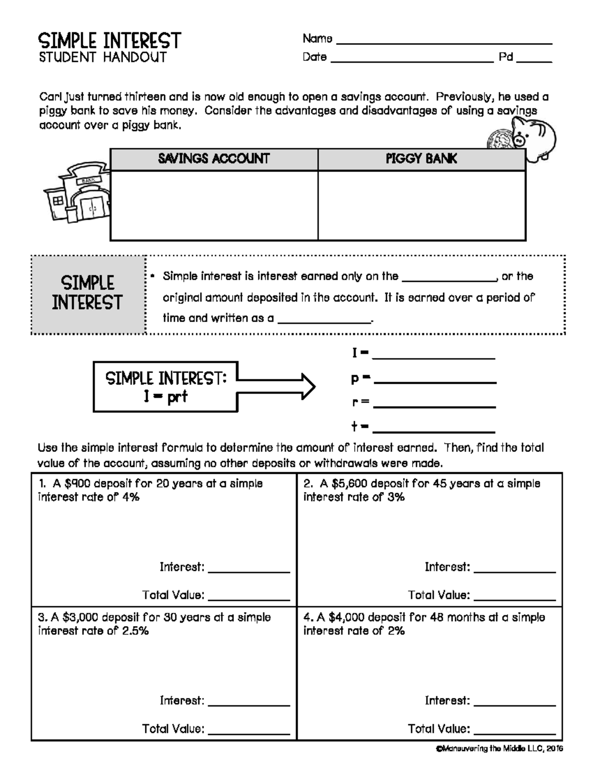 SIMPLE INTEREST: STUDENT HANDOUT & EXAMPLES (MATH 101) - Studocu