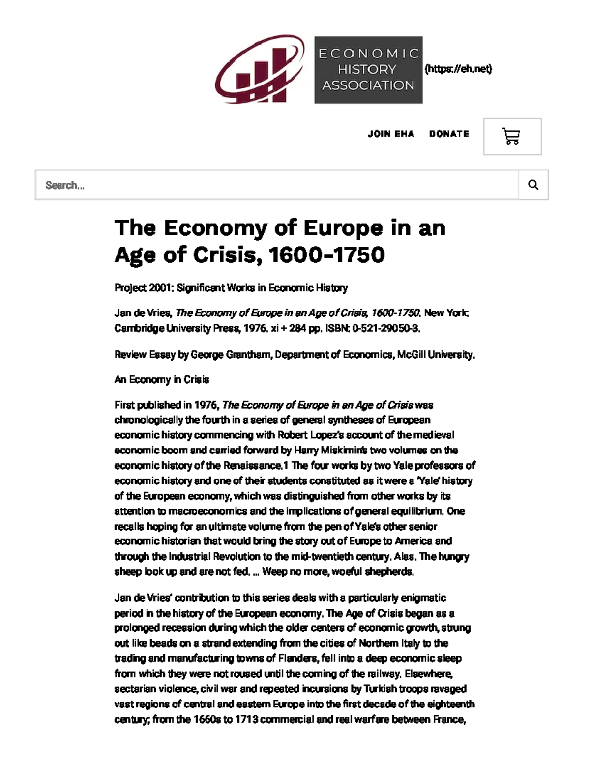 The European Economy in Crisis: A Study of 1600-1750 – EH - Studocu
