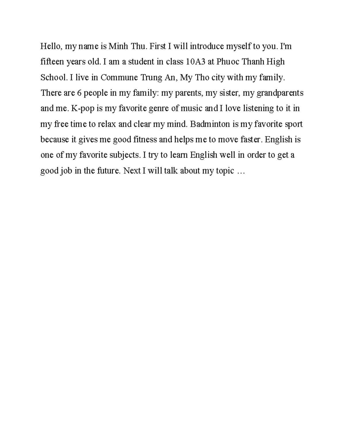 Aptis Speaking/Listening Practice: Self-Introduction Summary ...