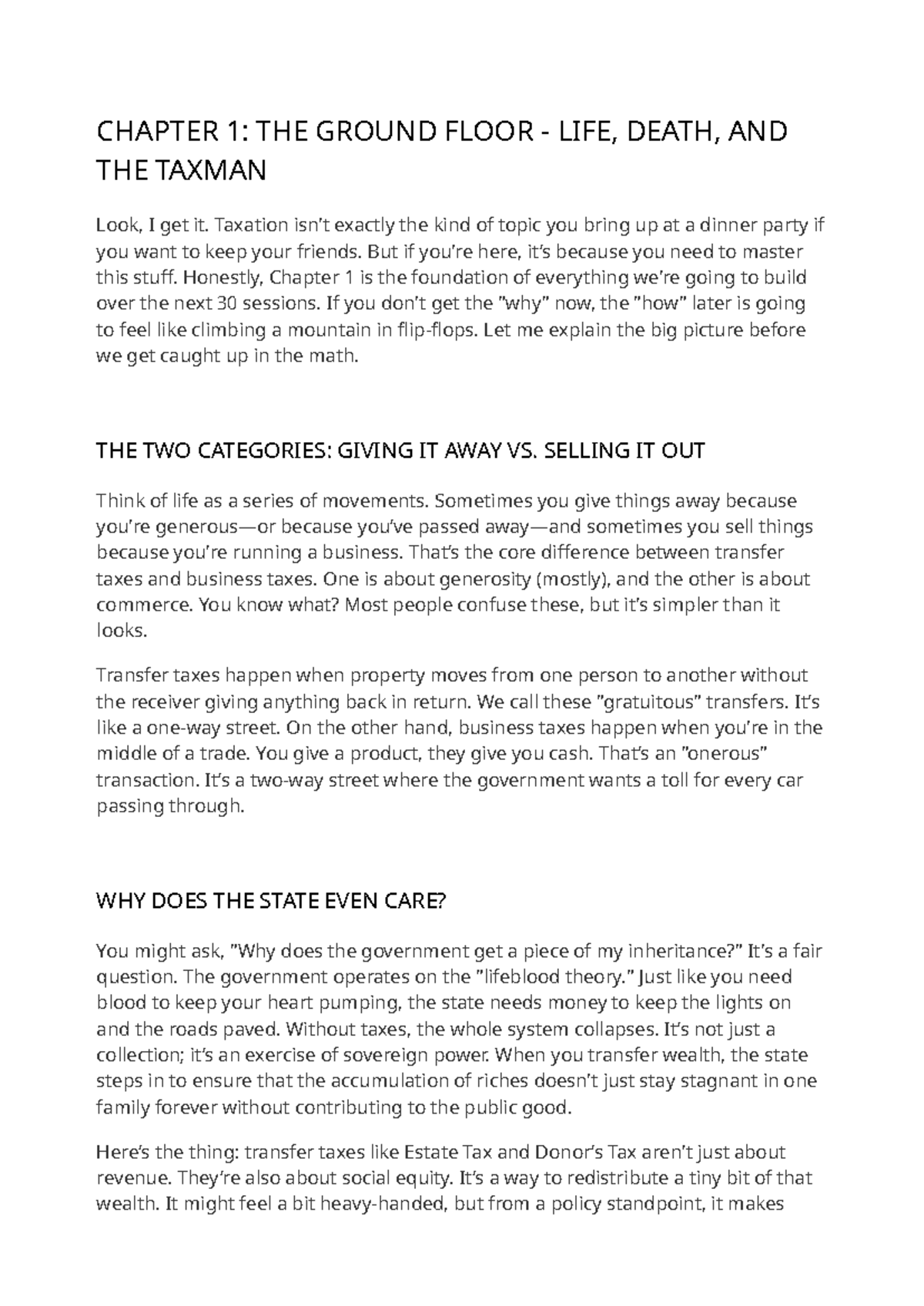 CHAPTER 1: LIFE, DEATH, AND TAXES - A Foundation for Taxation Mastery ...