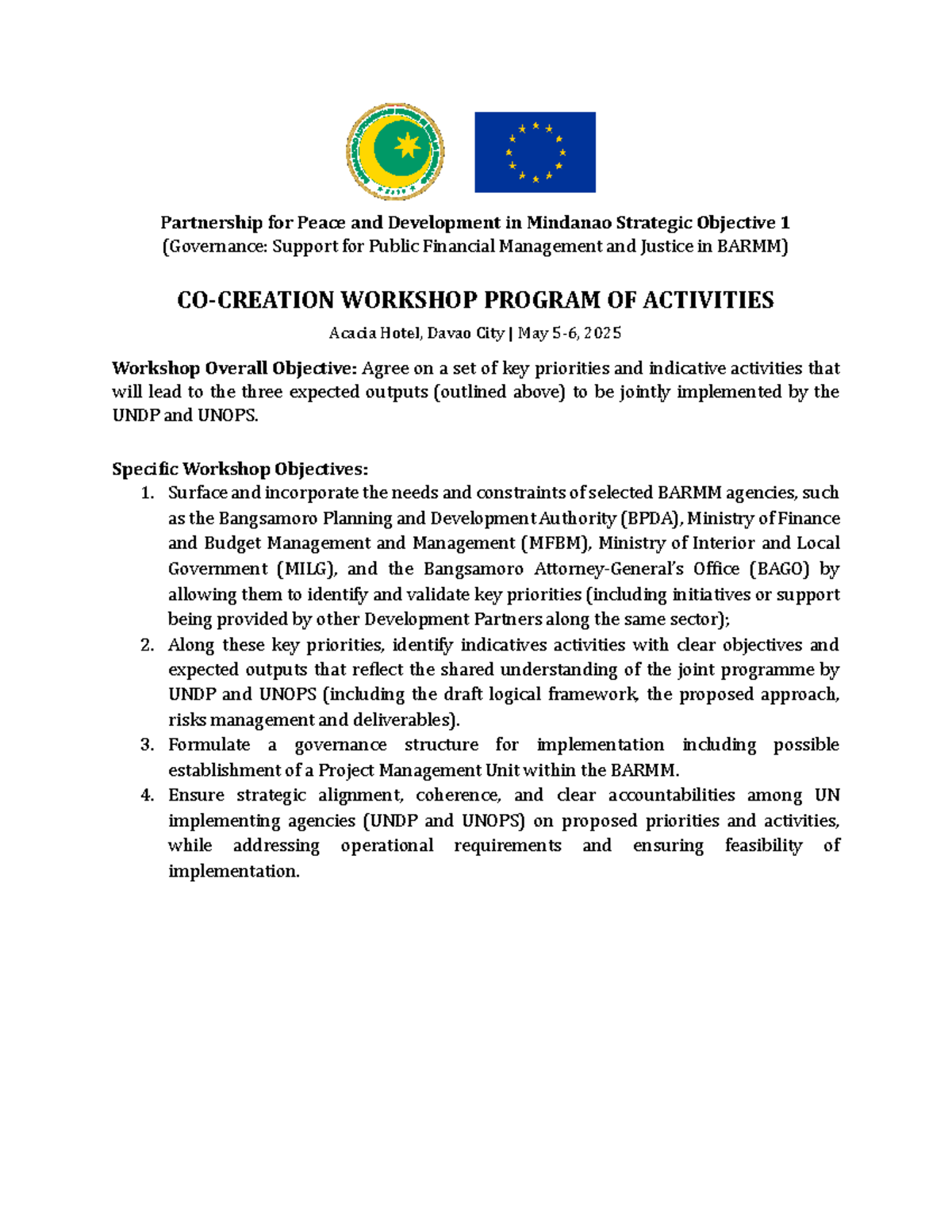 PPDM SO1 Workshop Program: Governance & Financial Management in BARMM ...