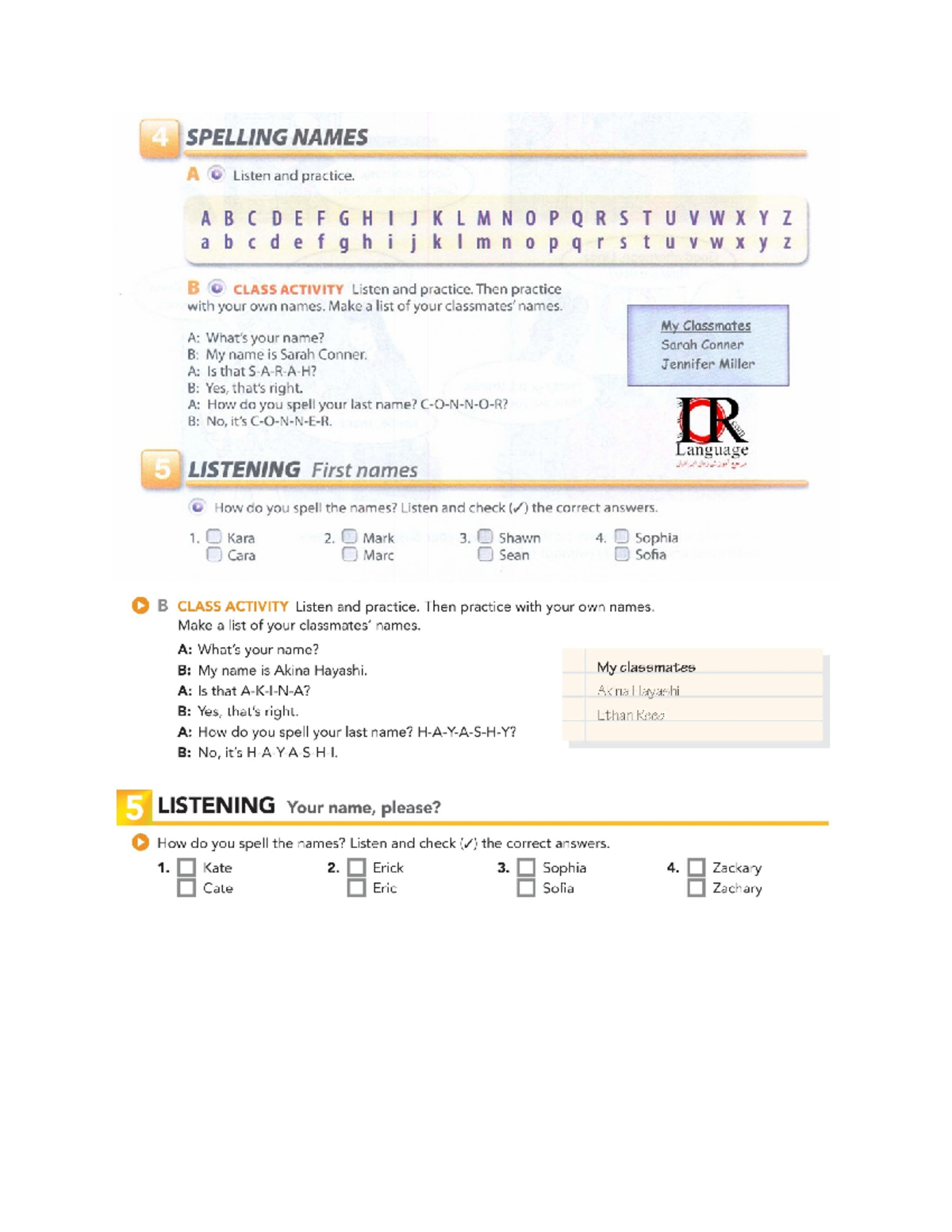 Spelling Names and Numbers: A Listening Activity for Language 5 - Studocu