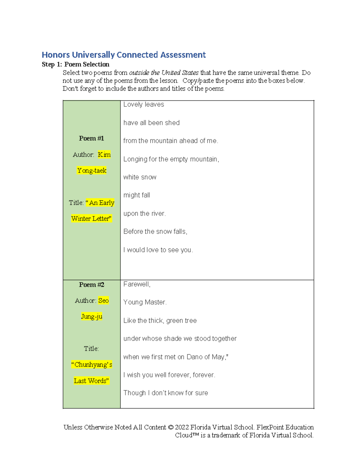 Honors Assessment: Universally Connected Rubric and Narrative Insights - Studocu