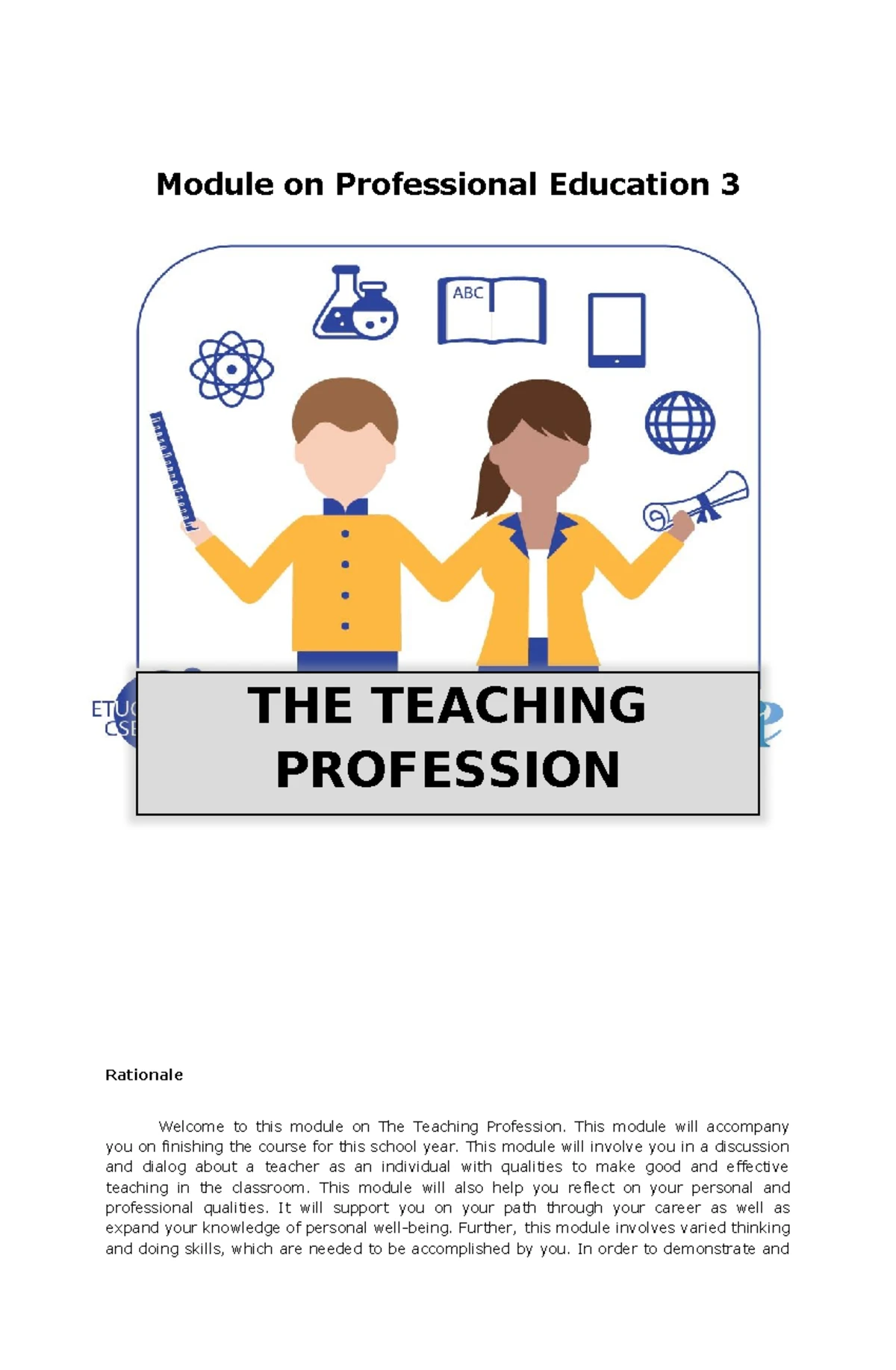 Ethics in Teaching Profession: Module 2 (Prof Ed 3) - Studocu