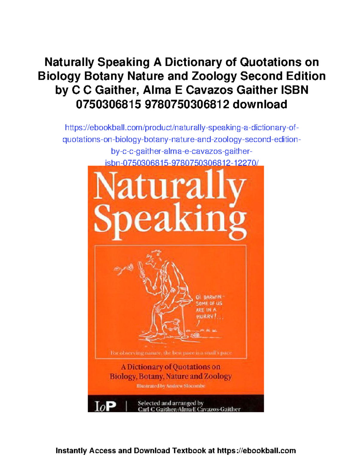 Naturally Speaking: Quotations on Biology, Botany, and Nature - Studocu