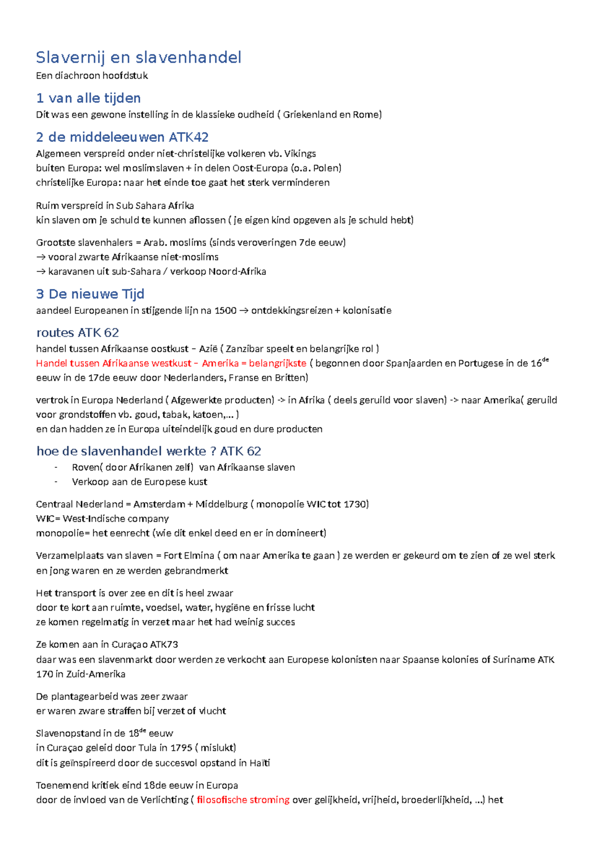 H5 Slavernij en slavenhandel - Slavernij en slavenhandel Een diachroon ...