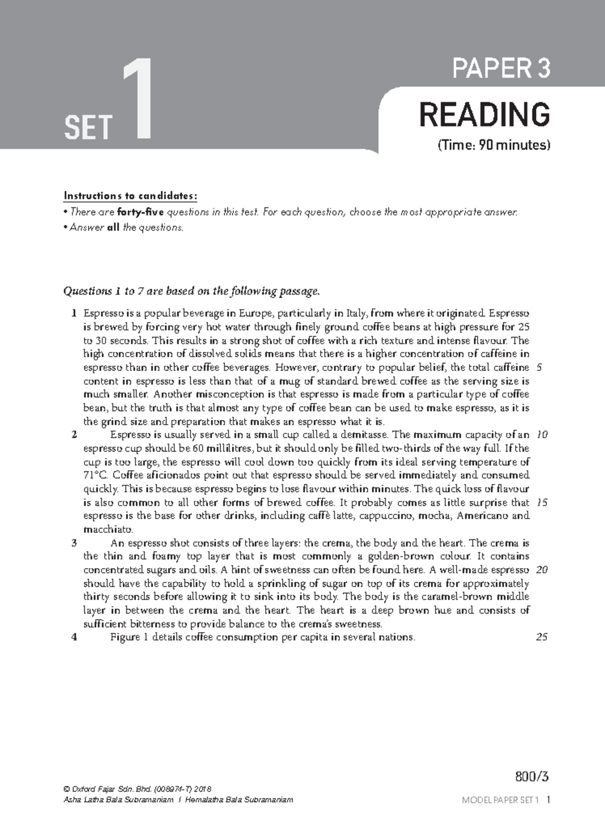 MUET Model Paper Reading: Espresso and Viral Marketing Insights - Studocu