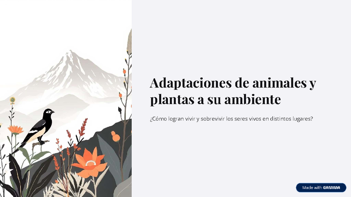 Adaptaciones de Animales y Plantas a su Ambiente: Un Estudio en la ...