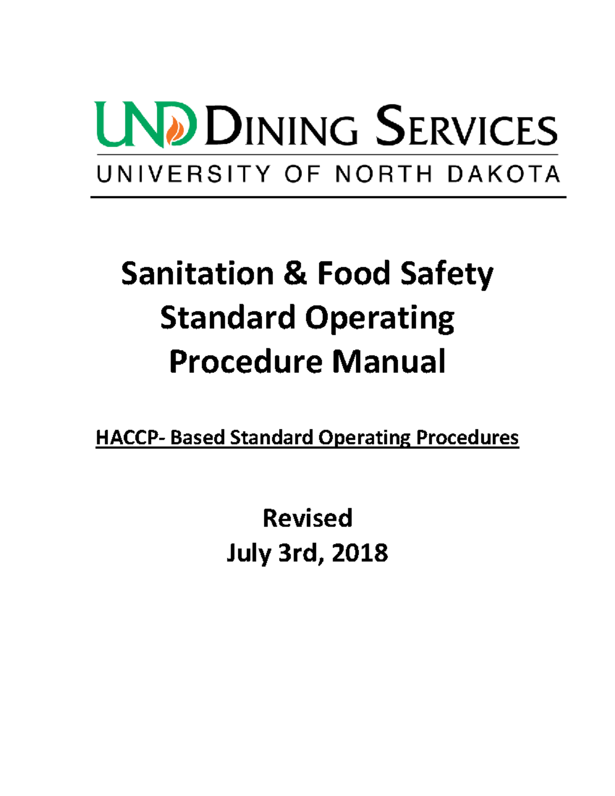 Sanitation & Food Safety SOP Manual - HACCP Updated 7/3/18 - Studocu