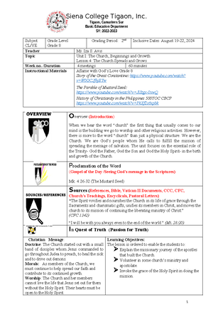 Banghay Aralim Sa Araling Panlipunan 1 - Banghay Aralim Sa Araling ...