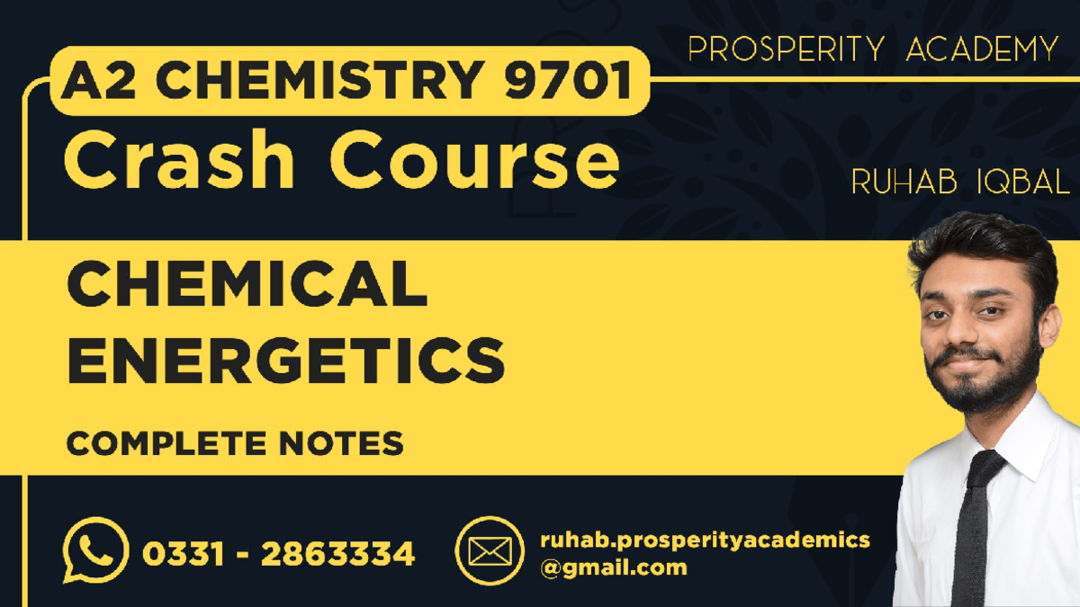 A2 Chemistry 9701 Crash Course: Complete Notes on Chemical Energetics ...