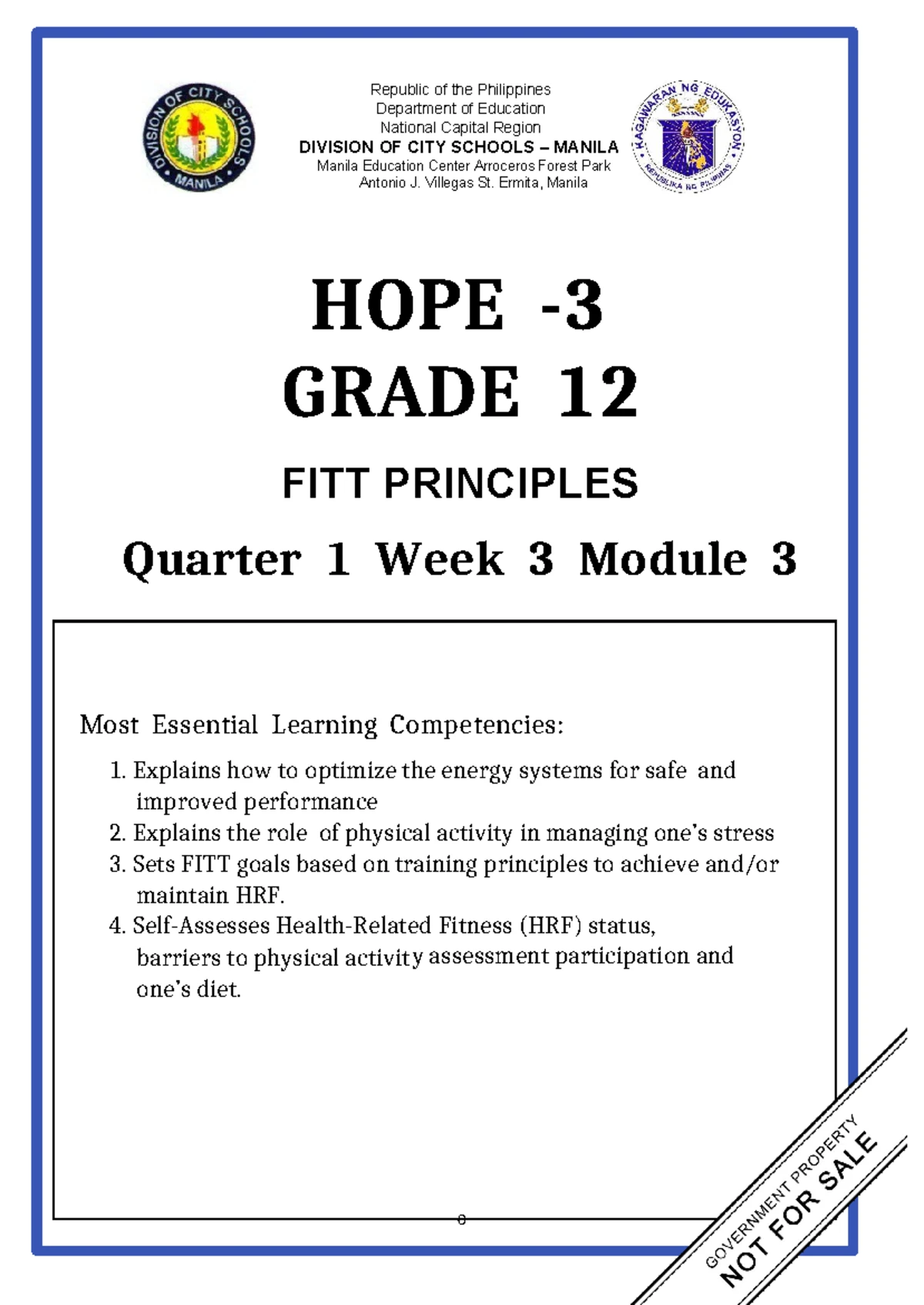 Hope Grade 12 Q1 W1 Module 1 - Understanding energy systems in dance ...
