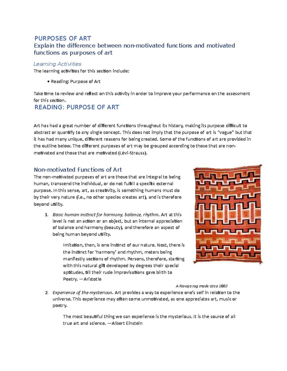 Art Appreciation: Understanding Motivated vs. Non-Motivated Functions ...