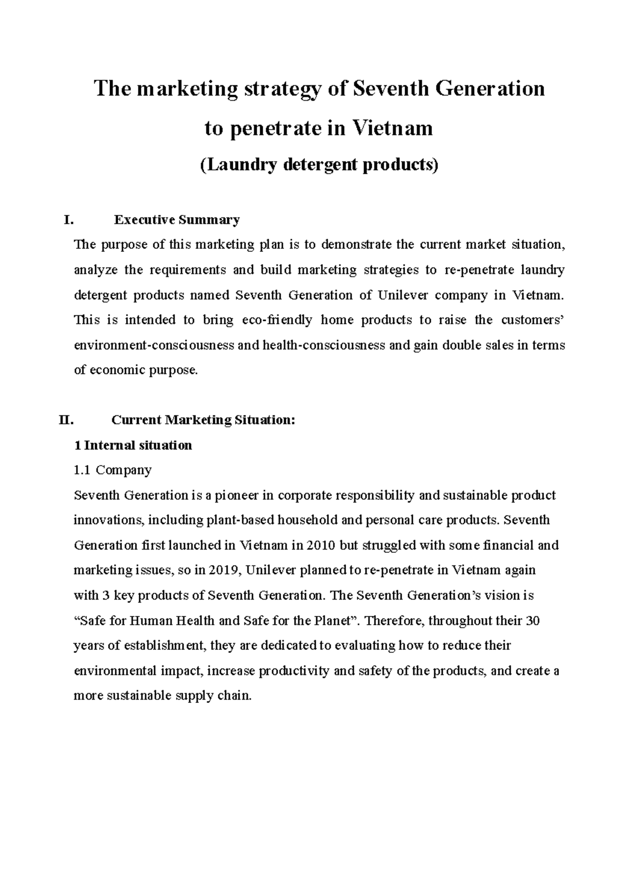 Group 3 - Seventh Generation - The marketing strategy of Seventh ...