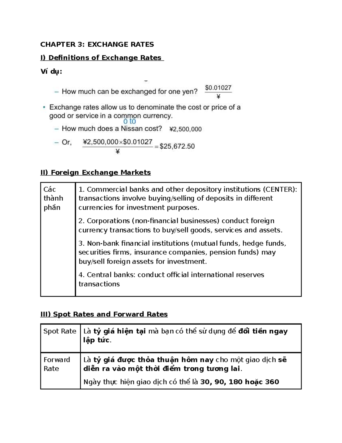 CHAPTER 3: EXCHANGE RATES - Definitions & Market Dynamics - Studocu