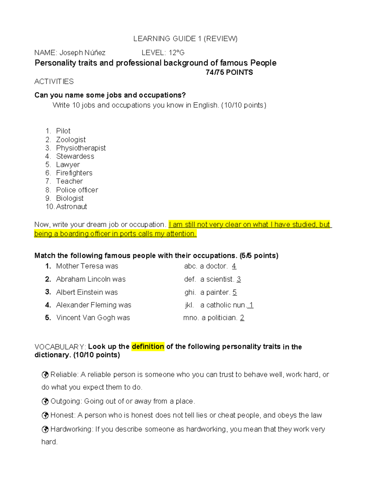 Learning Guide 1 Review 12 2021 1 - LEARNING GUIDE 1 (REVIEW) NAME ...